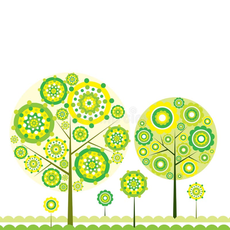 Tree Floral Background, Vector Stock Vector - Illustration of ground ...