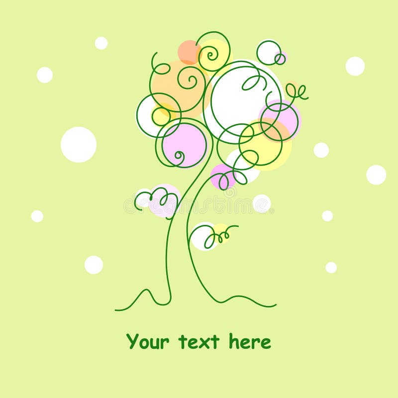 Flourish with tree stock vector. Illustration of daub - 12291972