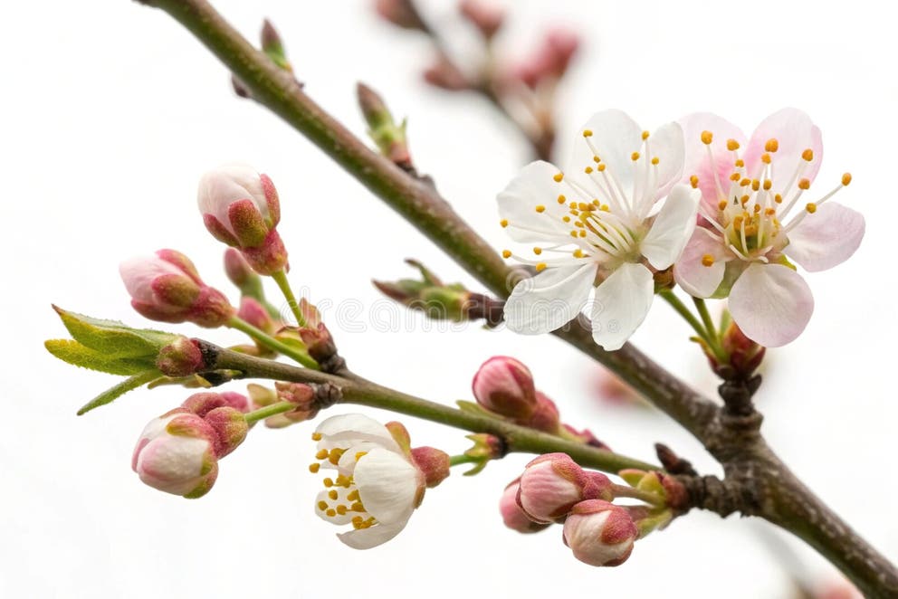 Tree Flower Buds Isolated on White Background Stock Illustration ...