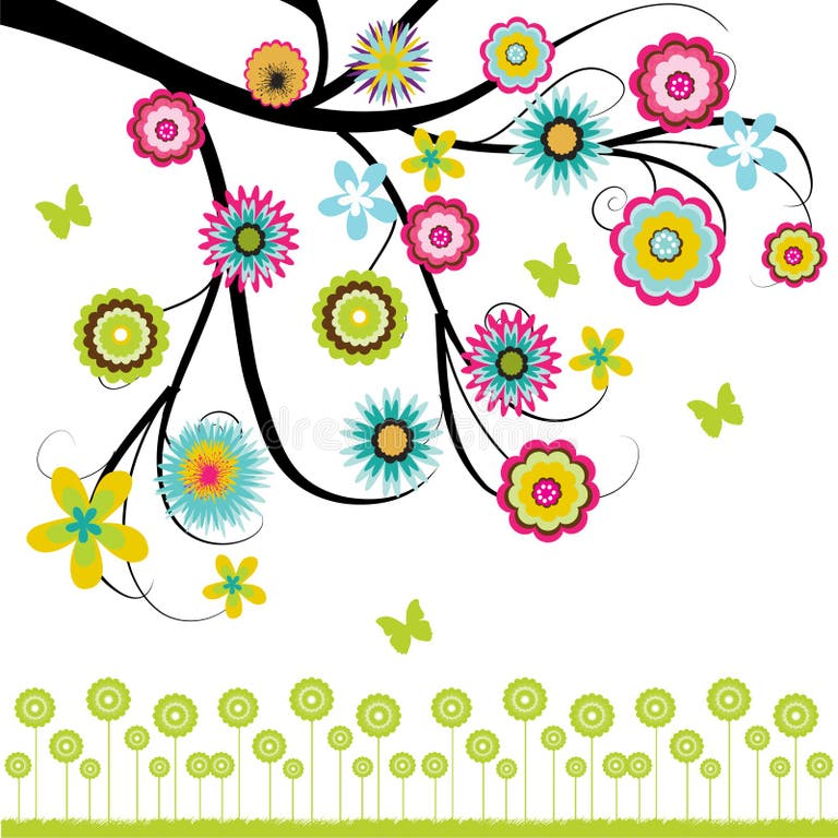Flowers Tree Clip Art Stock Illustrations – 5,052 Flowers Tree Clip Art ...