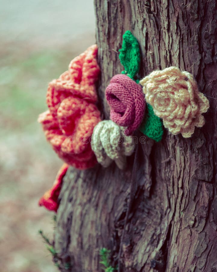 Tree Flowers made of wool stock photo. Image of tree - 172382896