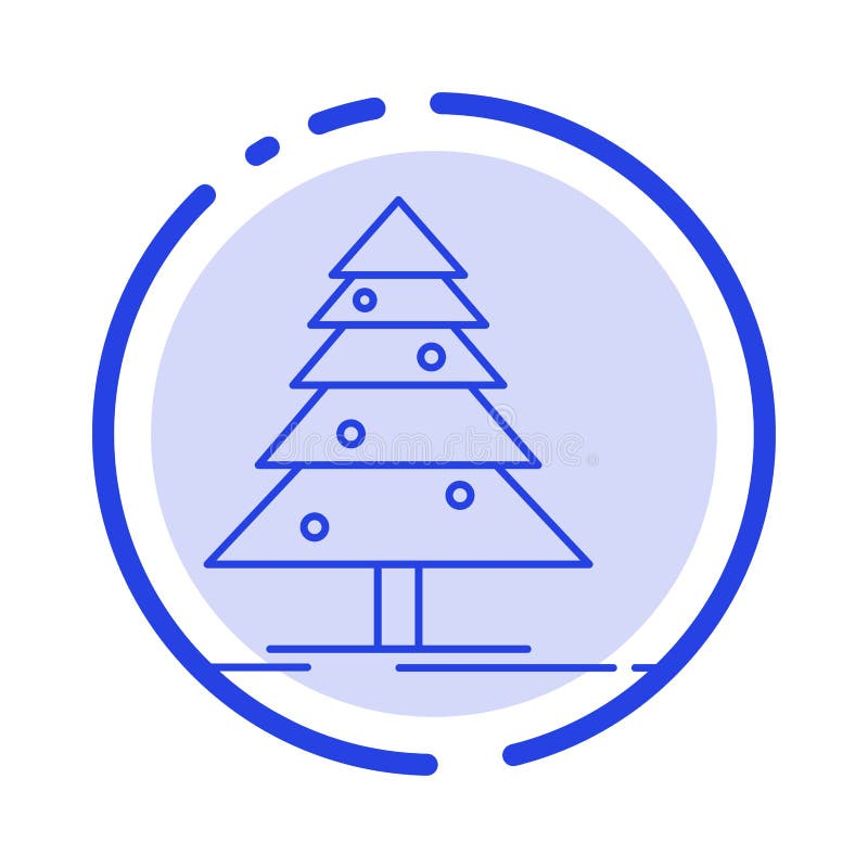 Tree, Forest, Christmas, XMas Blue Dotted Line Line Icon Stock Vector ...