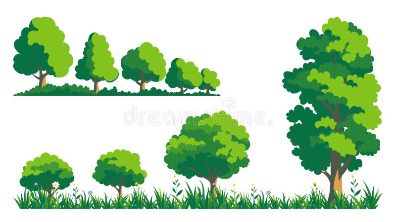 Simple Flat Forest Elements Stock Illustrations – 3,497 Simple Flat ...