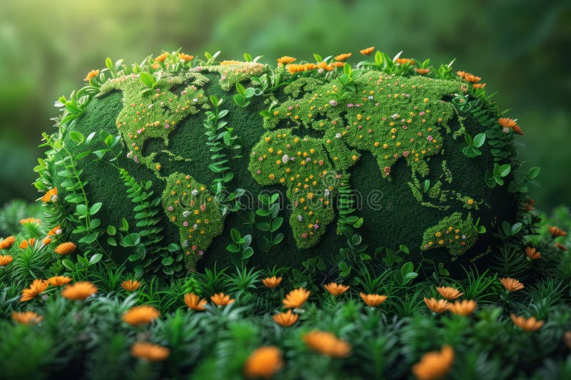 Tree or Forest Shape of Green World Map Planet Environment Extreme ...