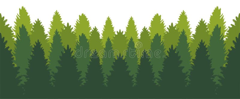 Forest Trees Seamless Pattern Background Stock Vector - Illustration of ...