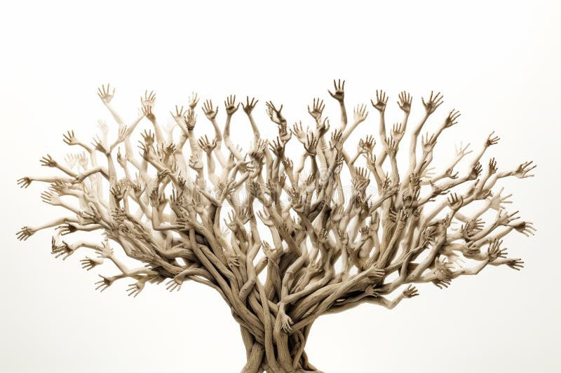 Tree Formed Entirely by Interconnected Human Figures, Symbolizing Unity ...