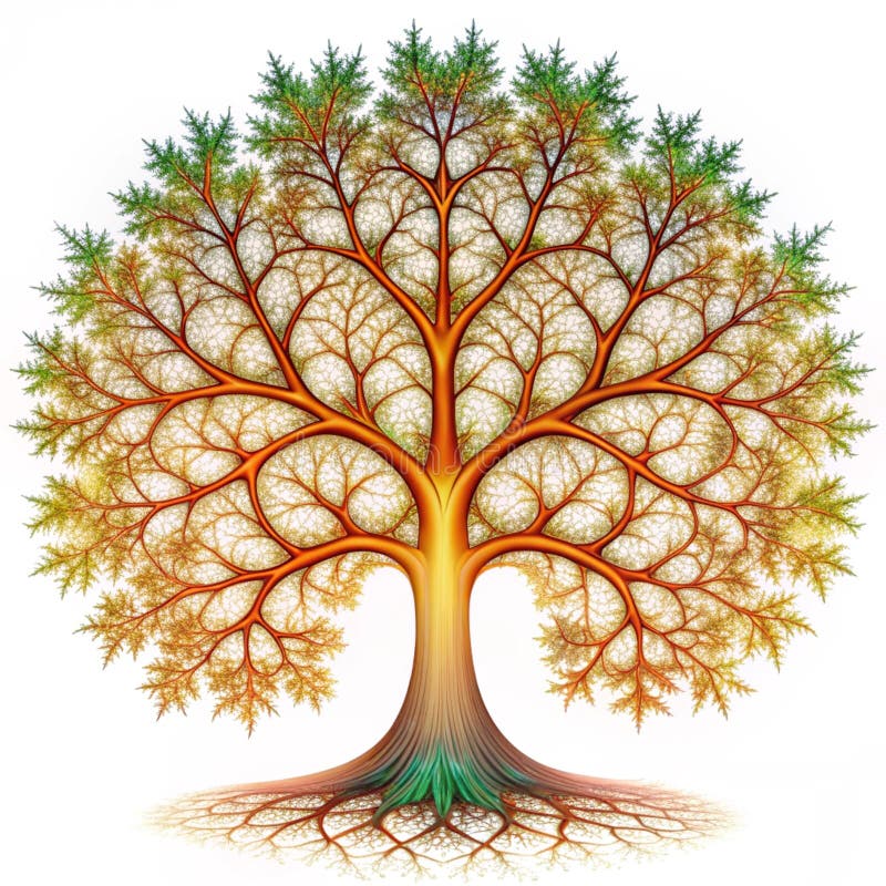 Fractal Tree Design stock illustration. Illustration of symbolizing ...