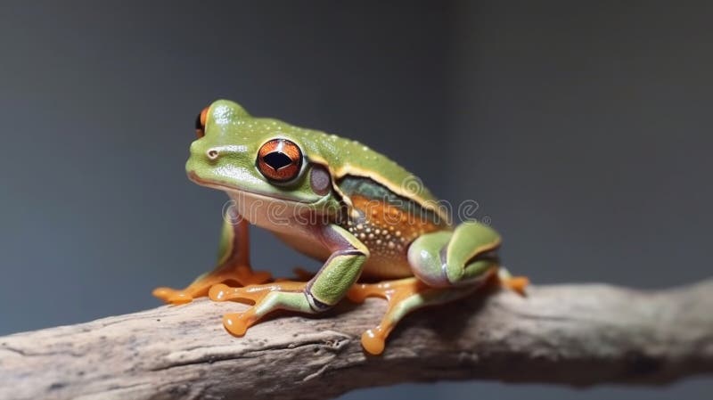 Tree Frog Laughing Flying Frog on Empty Space for Text. Generative AI ...