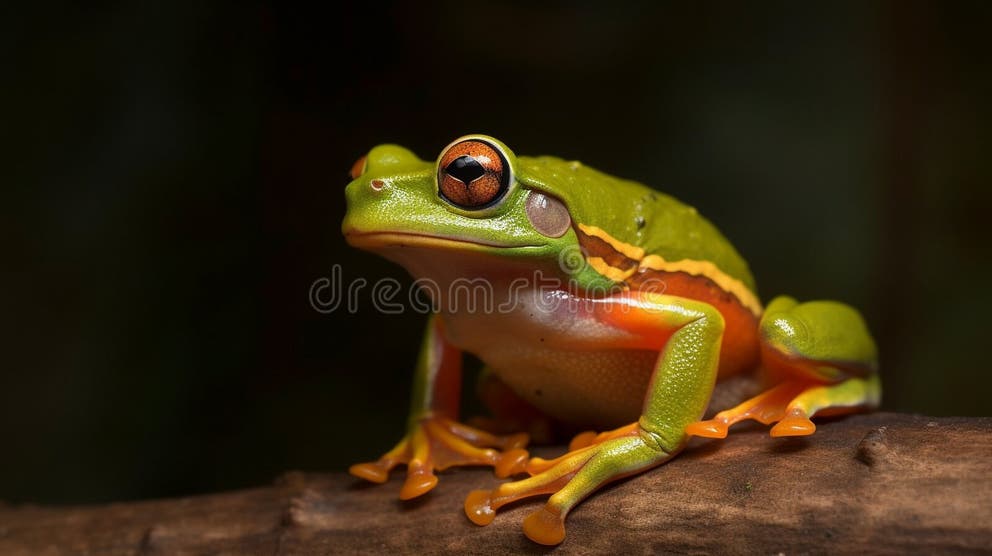 Tree Frog Laughing Flying Frog on Empty Space for Text. Generative AI ...