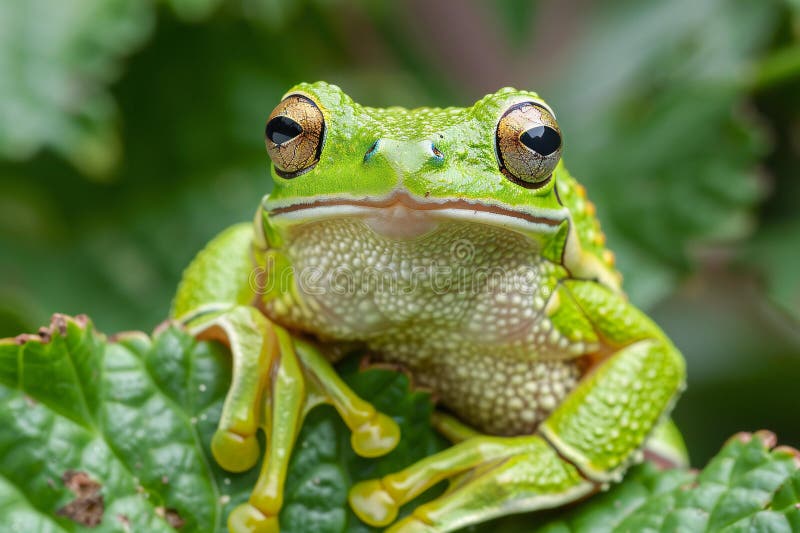 The Tree Frog is Looking Up into a Leaf, High Quality, High Resolution ...