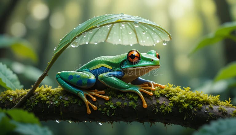 Tree Frog in Rainforest with Leaf Canopy – World Environment Day ...
