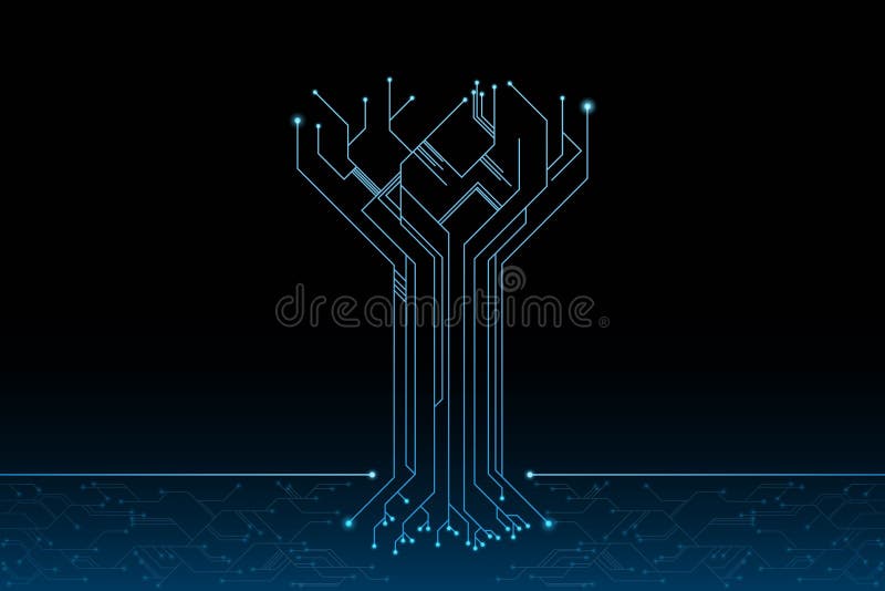 Tree of Future in Futuristic Concept Design.vector and Illustration ...