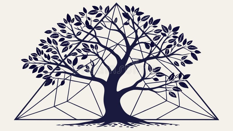 Tree on Geometric Platform Vector, Foundation, Nature Structure, Vector ...