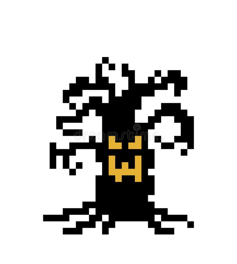 Tree Ghost Pixel Image 8 Bit Stock Vector - Illustration of pattern ...