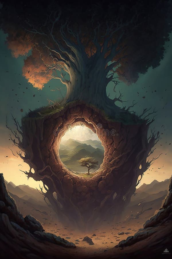 Tree with a Giant Hole in the Middle of it. Generative Ai Stock ...