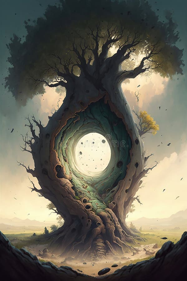 Tree with a Giant Hole in the Middle of it. Generative Ai Stock ...
