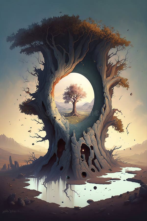 Tree with a Giant Hole in the Middle of it. Generative Ai Stock ...