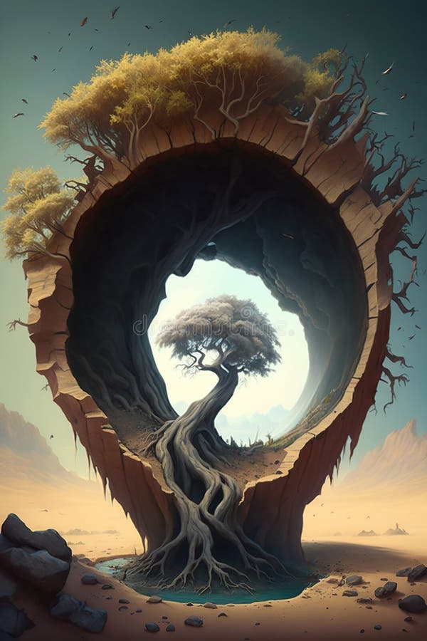 Tree with a Giant Hole in the Middle of it. Generative Ai Stock ...