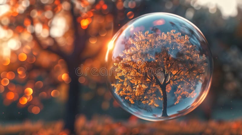 Tree in the Glass Globe with Concept Ecofriendly Enviroment Stock Photo ...