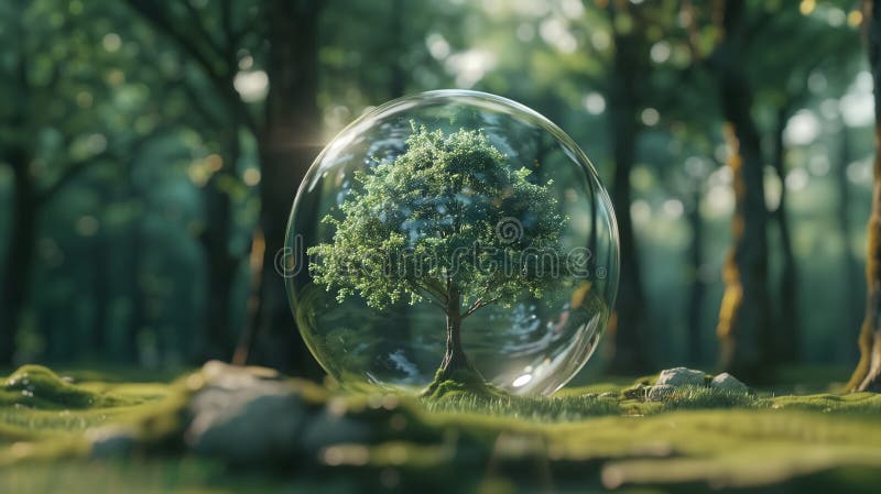 Tree in the Glass Globe with Concept Ecofriendly Enviroment Stock Photo ...
