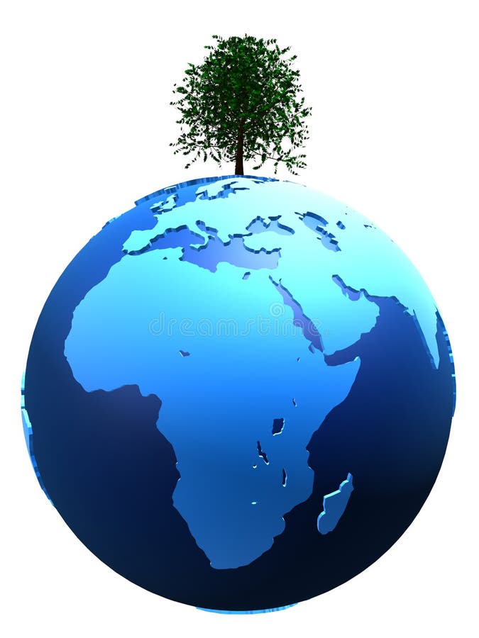 Tree on globe stock illustration. Illustration of concept - 7048204