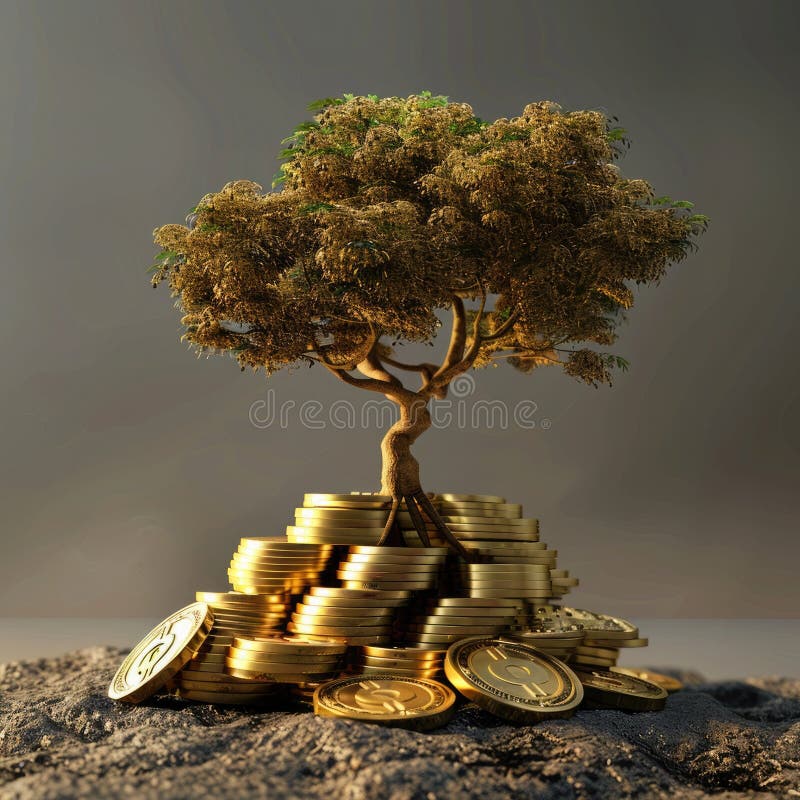 Gold Coin Tree Stock Illustrations – 6,198 Gold Coin Tree Stock ...