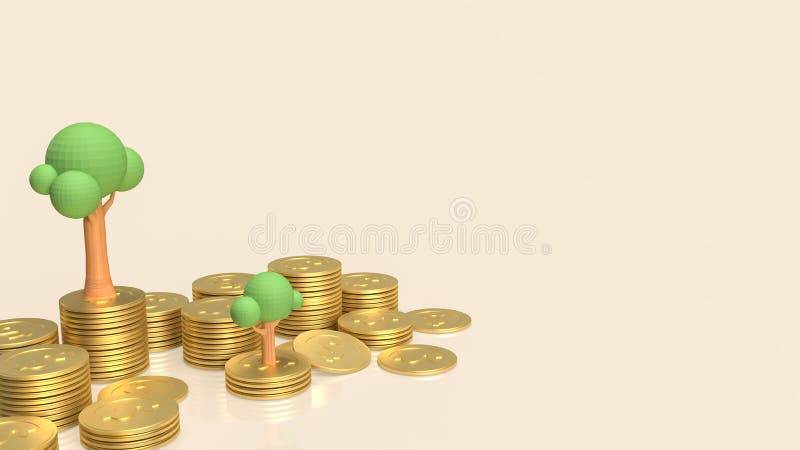 The Tree and Gold Coins for Business Concept 3d Rendering Stock ...