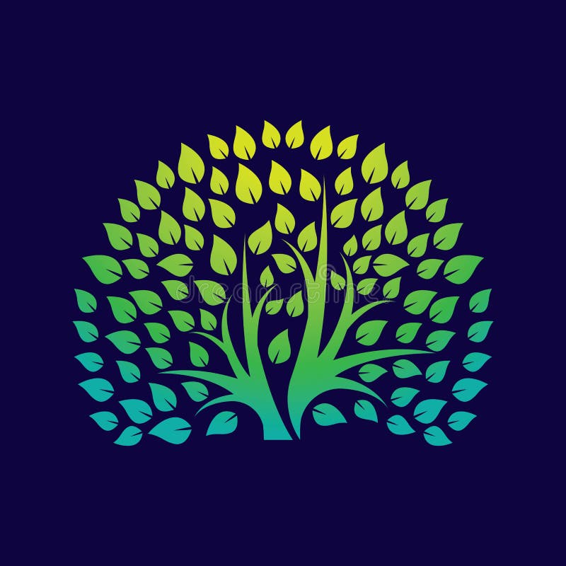 Tree Gradient Logo Template Vector Icon Stock Vector - Illustration of ...