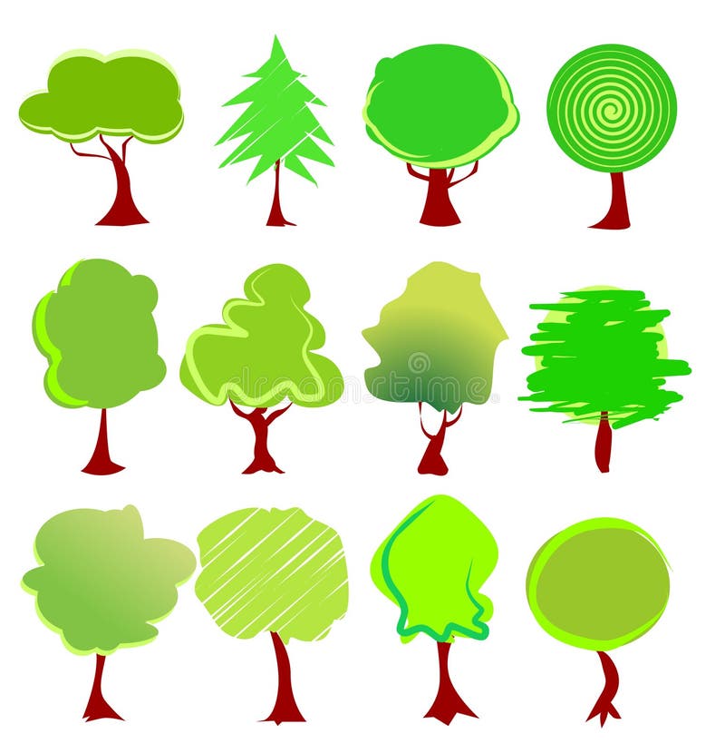 Vector green blot tree stock vector. Illustration of botany - 27705338