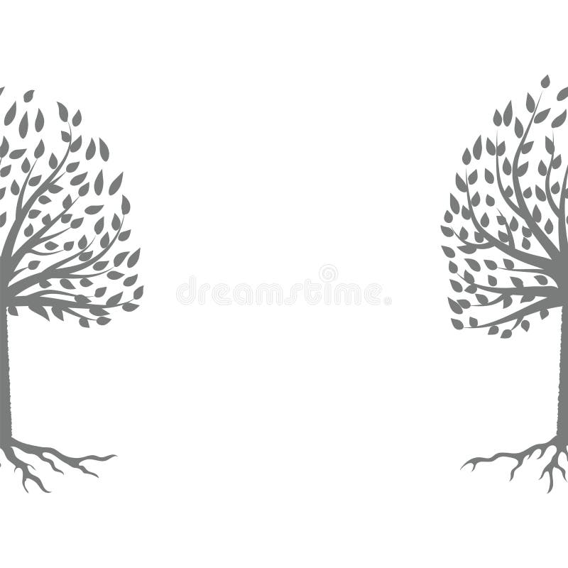 Tree Gray Silhouette stock vector. Illustration of decoration - 65864457