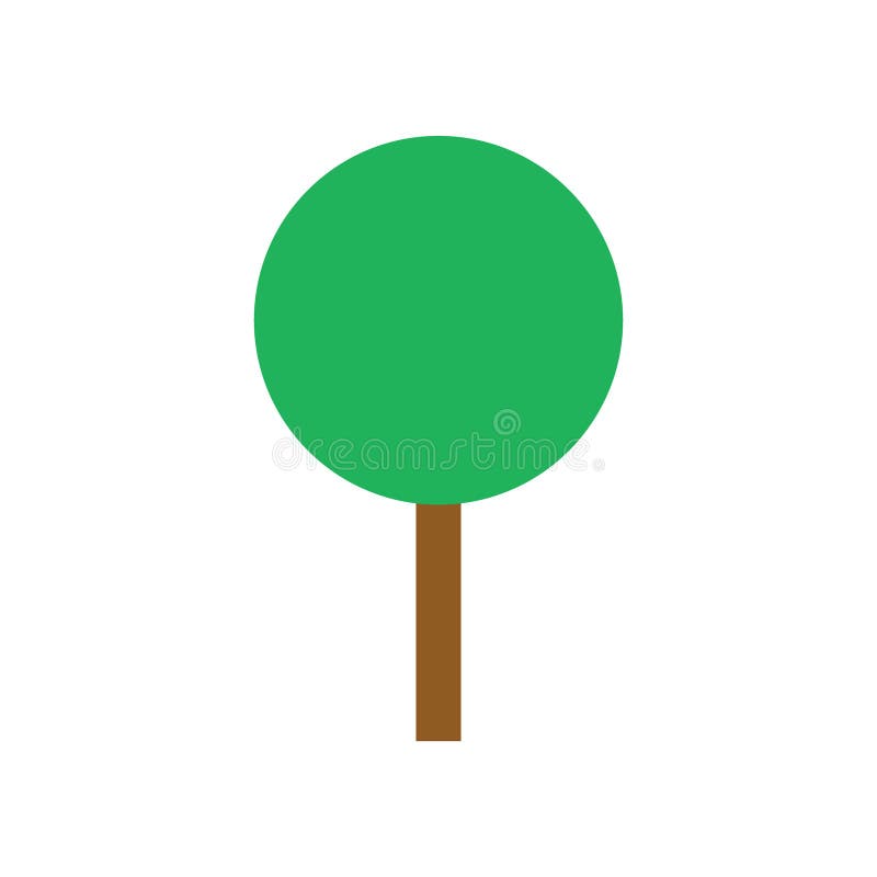 Tree Green Icon. Flat Tree in Flat Style Vector Illustration Stock ...