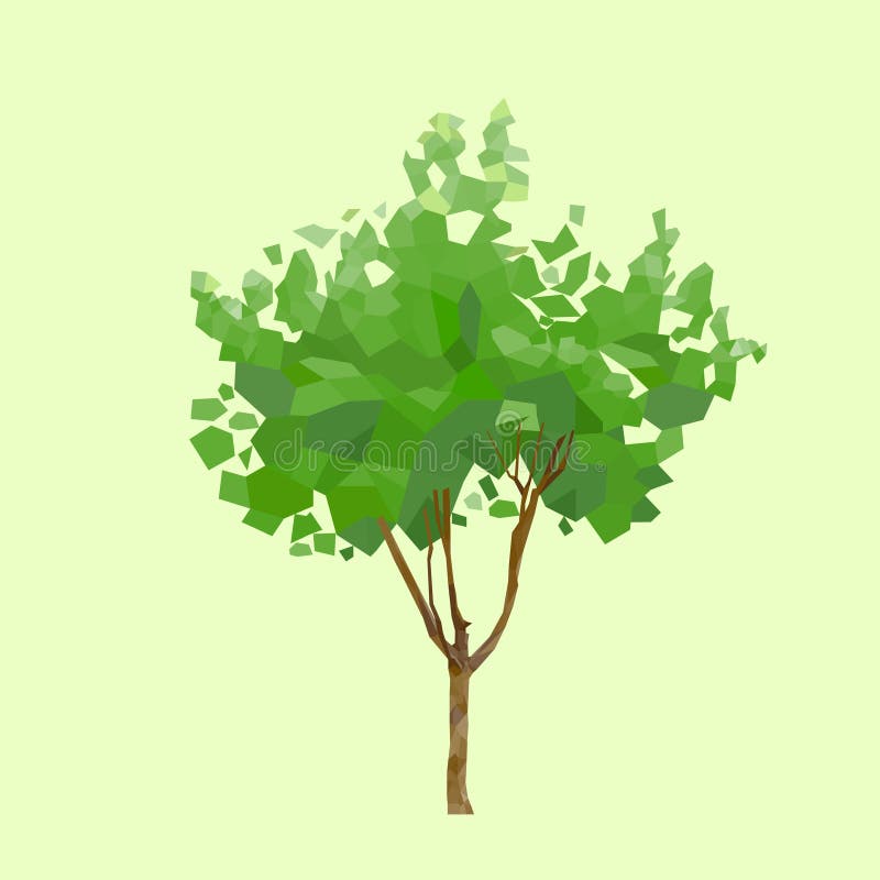 Tree Green Leaves Polygon Graphic Vector Stock Vector - Illustration of ...