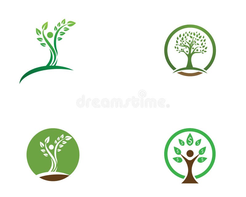 Tree Green People Identity Card Vector Logo Template Stock Vector ...