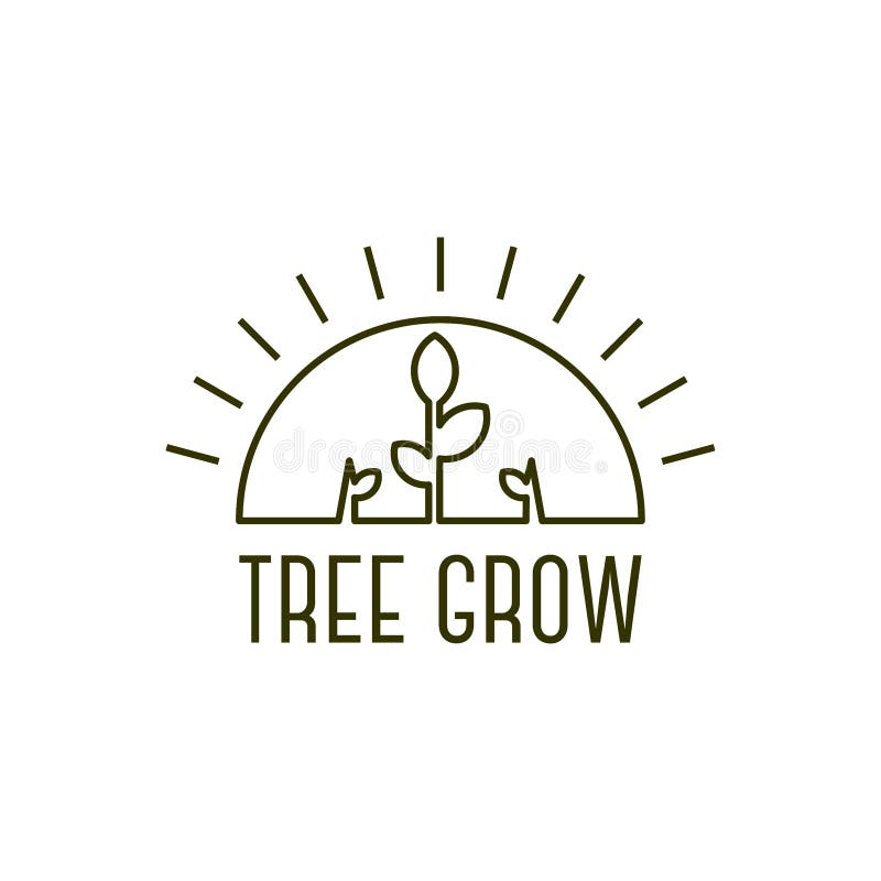 Tree grow logo stock illustration. Illustration of logo - 124832522