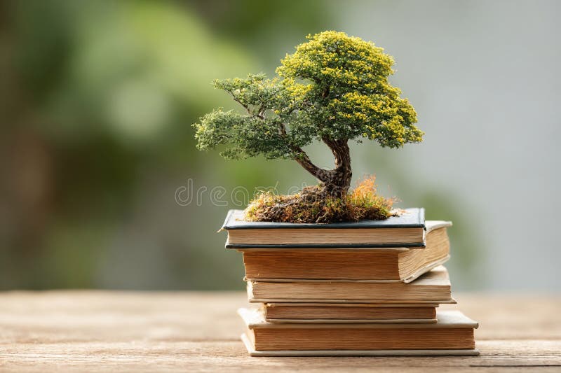 Tree Growing from Books - Education and Eco Learning Concept Stock ...