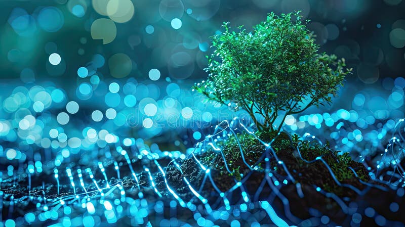 Tree Growing on Circuit Digital Board, Digital and Technology ...