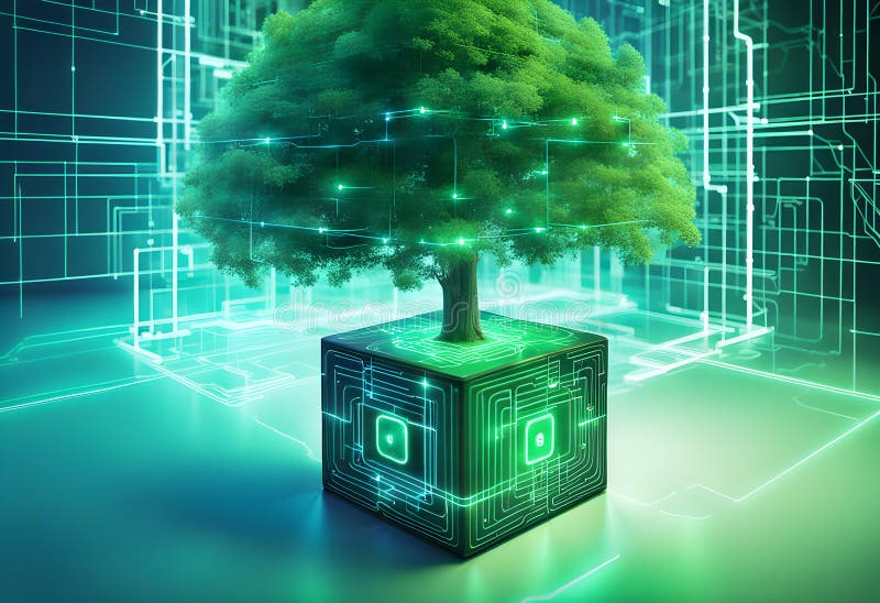 Tree Growing on Circuit Digital Ball. Digital and Technology ...