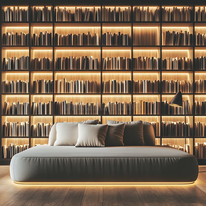 A Tree Growing in a Classroom with Glowing Books on Its Branches Stock ...