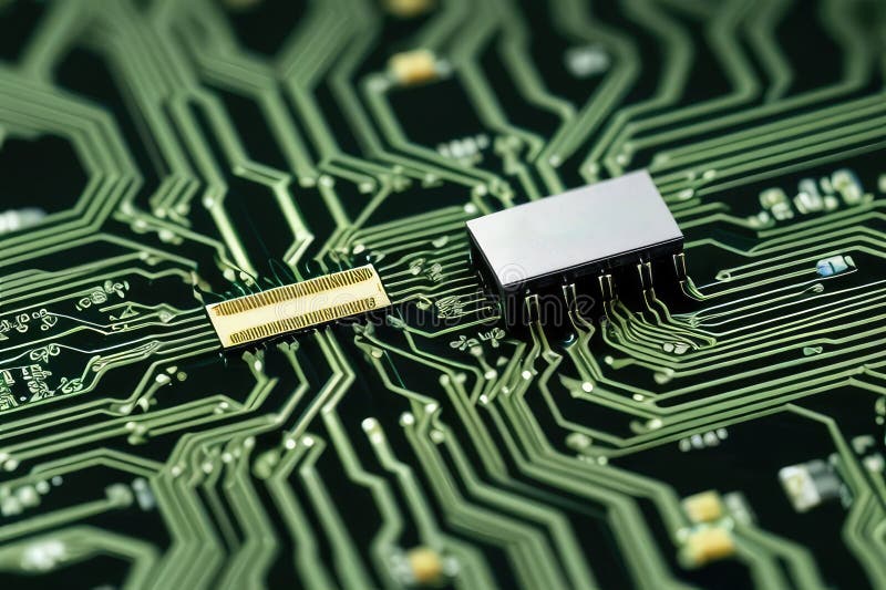 Tree Growing on the Converging Point of Computer Circuit Board Stock ...