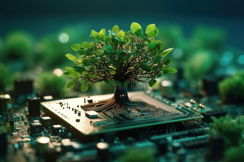 Tree on Circuit Board, Green Computing, Green Technology, Green it, CSR ...