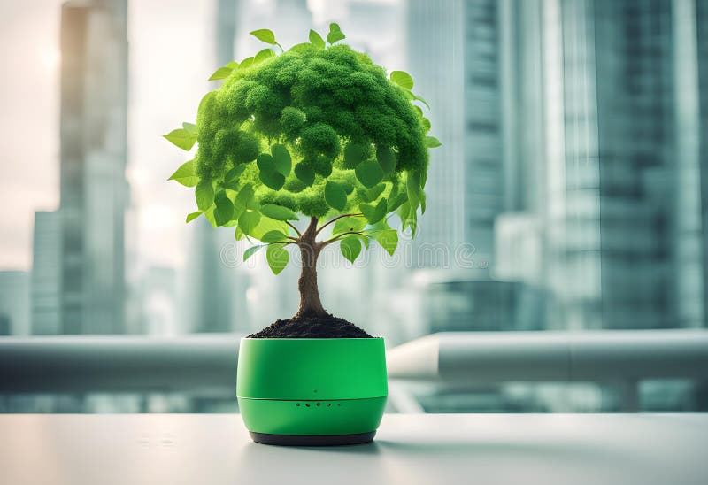 Tree Growing on Circuit Digital Ball. Digital and Technology ...