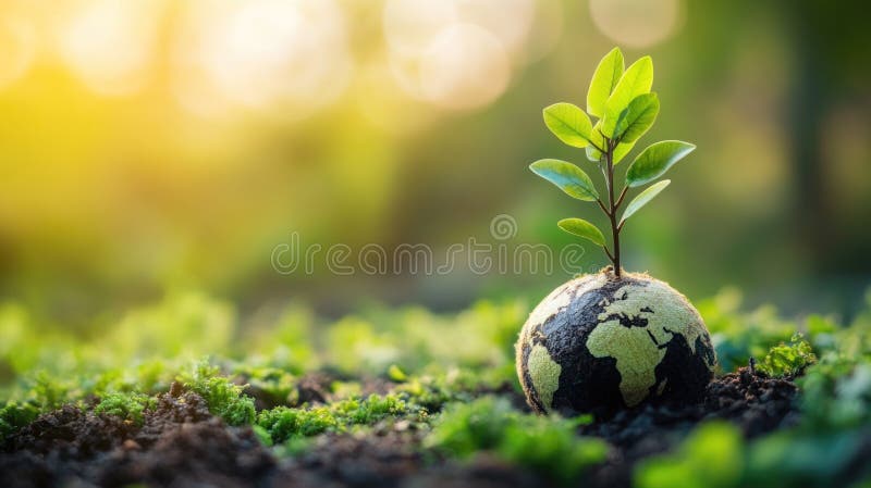 Tree Growing on Earth, Symbolizing Global Sustainability. a Vision of ...