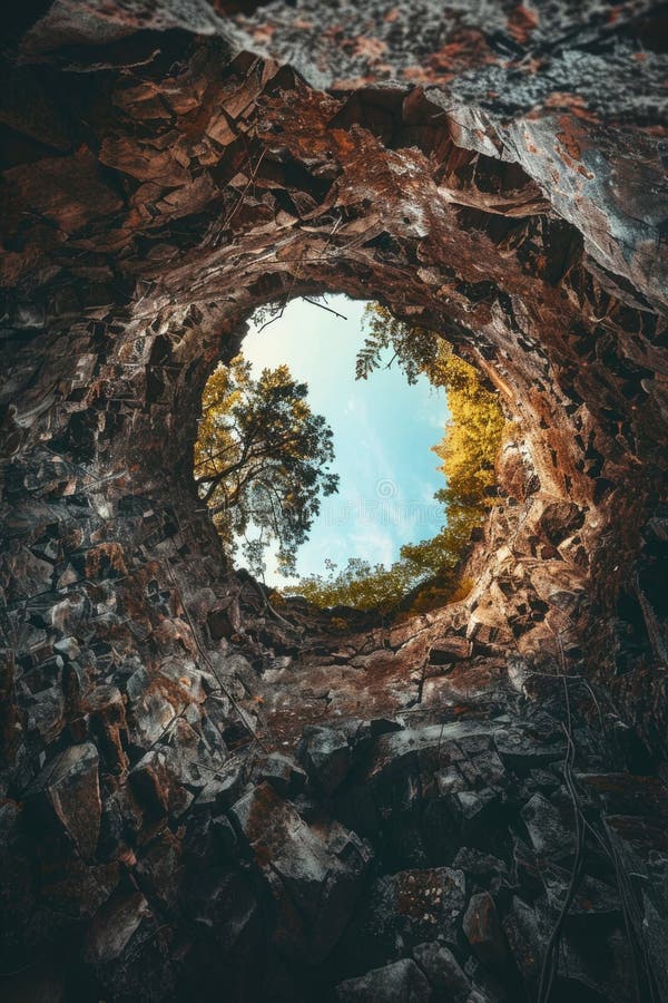 A Tree Growing Inside a Hole in a Rock. Suitable for Nature and Outdoor ...