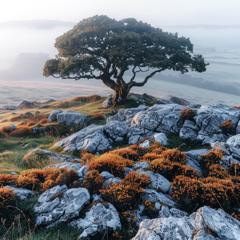 A Tree is Growing Next To a River. Stock Photo - Image of valley ...