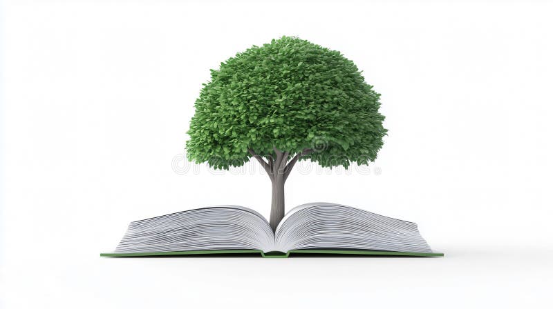 Tree of Knowledge Growing from an Open Book Symbolizing Education Stock ...