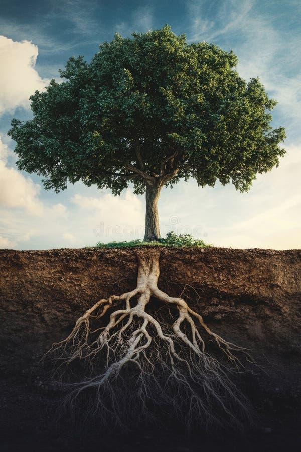 Tree Growing Out of Ground stock image. Image of organic - 388967353