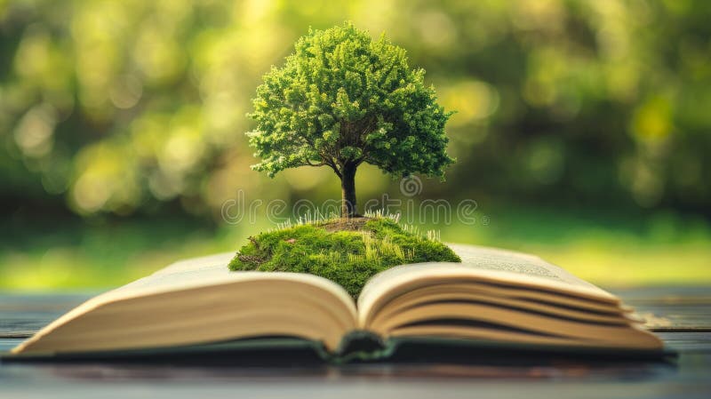 Open Book with Tree on Top stock photo. Image of learning - 318196698