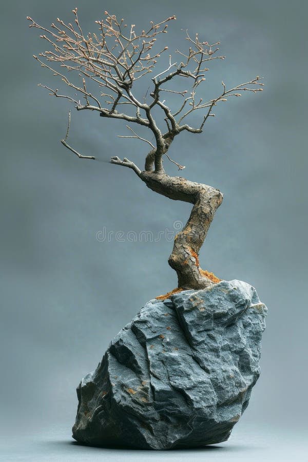 A Tree Growing on a Rock. the Roots are Breaking through the Rocks ...