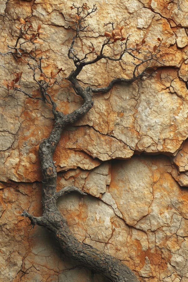 A Tree Growing on a Rock. the Roots are Breaking through the Rocks ...