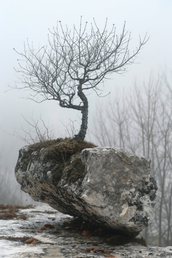 A Tree Growing on a Rock. the Roots are Breaking through the Rocks ...